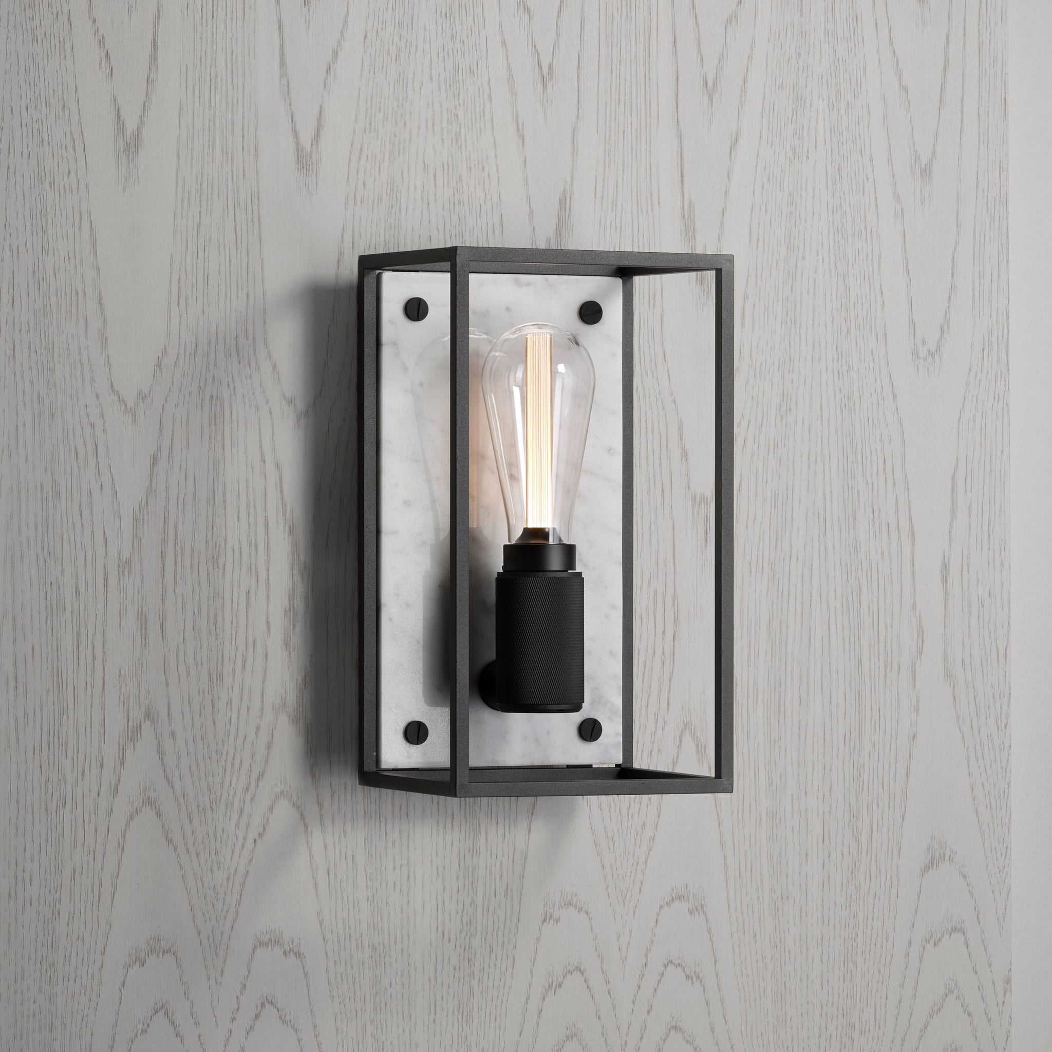 Buster & Punch Caged Wall Light - Medium - White Marble