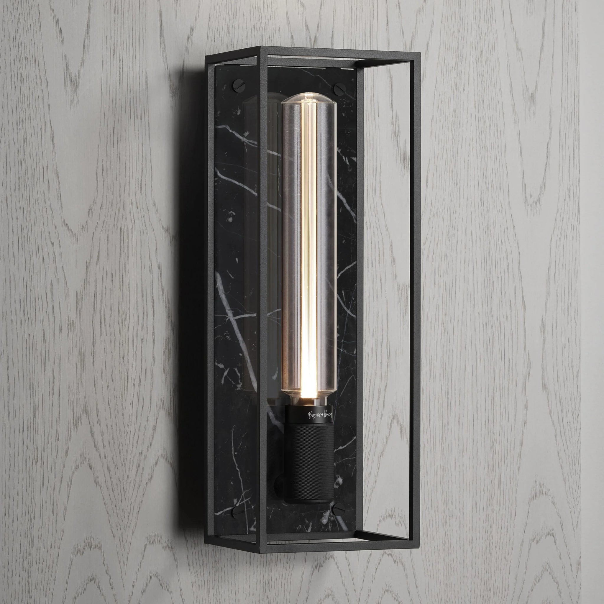 Buster & Punch Caged Wall Light - Large - Black Marble